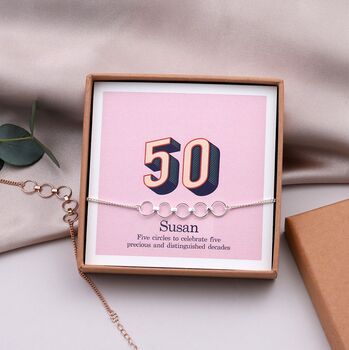 50 Th Birthday Circle Bracelet By Attic | notonthehighstreet.com