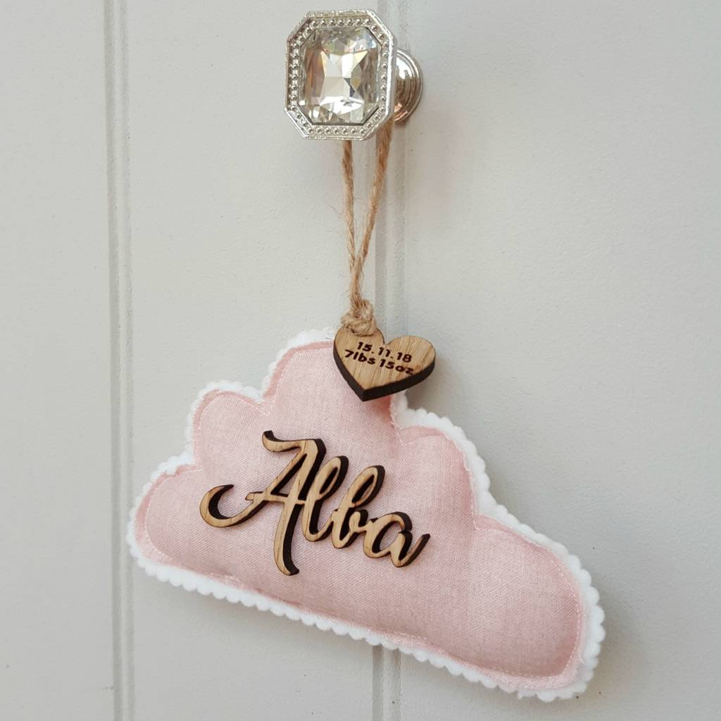 baby's name cloud nursery hanging decor gift by little foundry ...