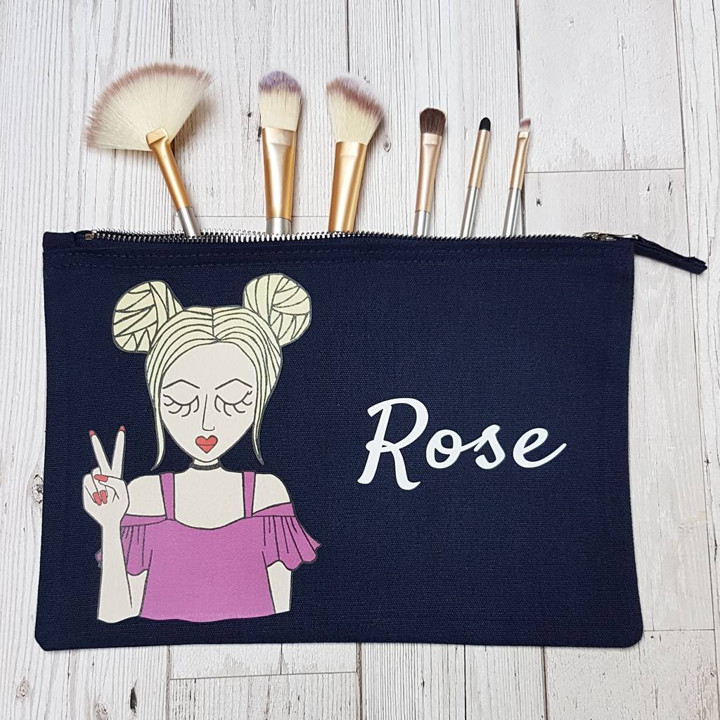 'miss sassy' personalised canvas makeup bag by syd&co ...