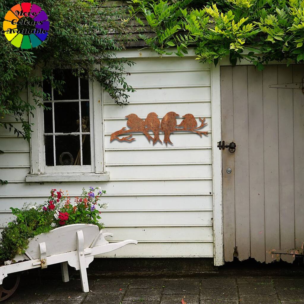 Small Metal Birds On A Branch Metal Garden Art By Duke Craft ...