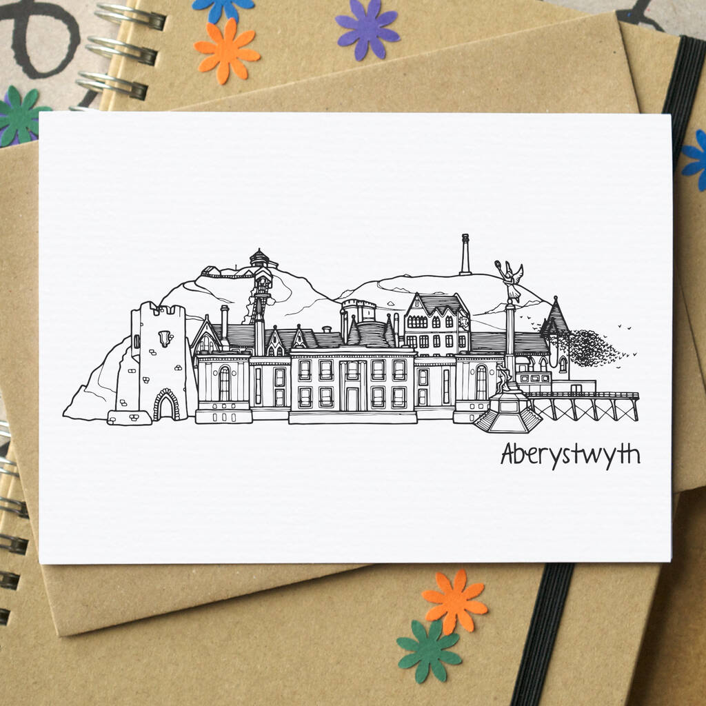 Aberystwyth Skyline Art Print Unframed By Becka Griffin Illustration ...