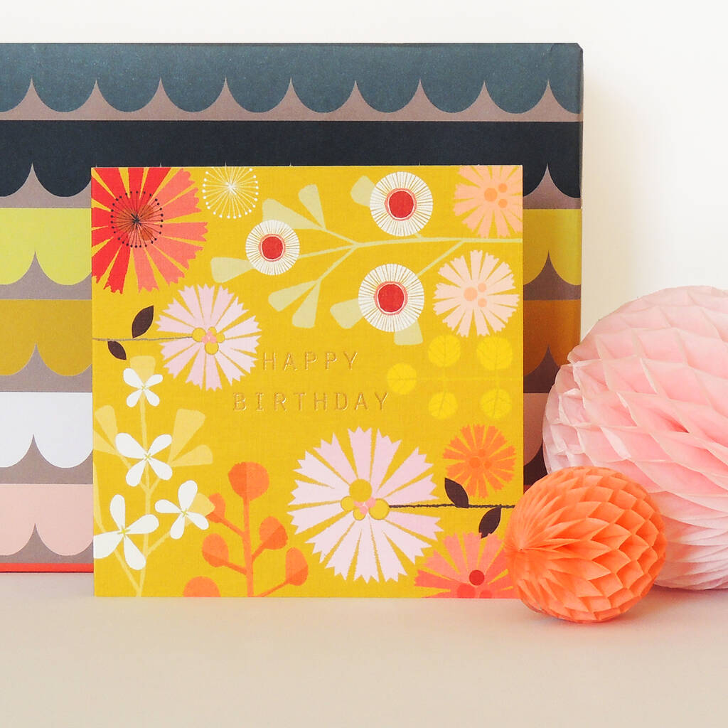 Gold Foiled Mustard Birthday Card By Kali Stileman Publishing ...