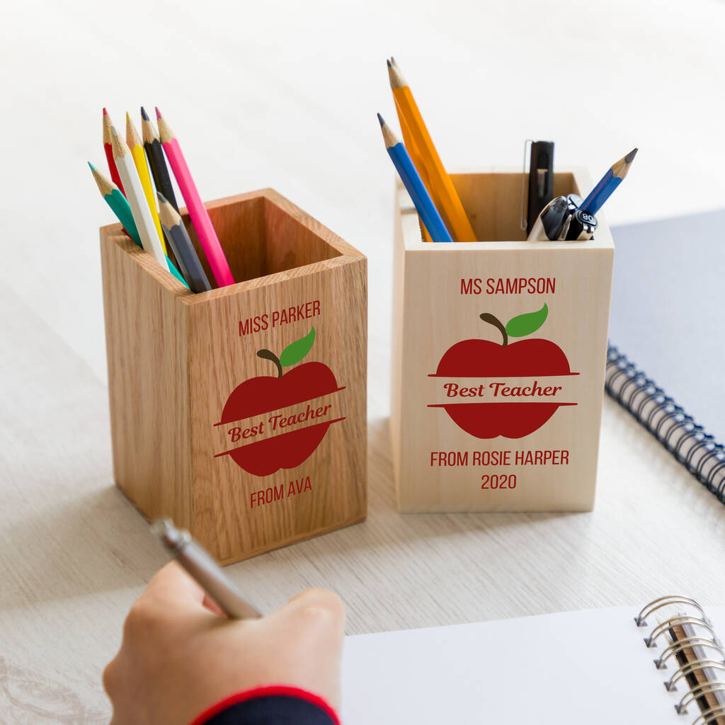 Best Teacher Personalised Pencil Pot By Mirrorin