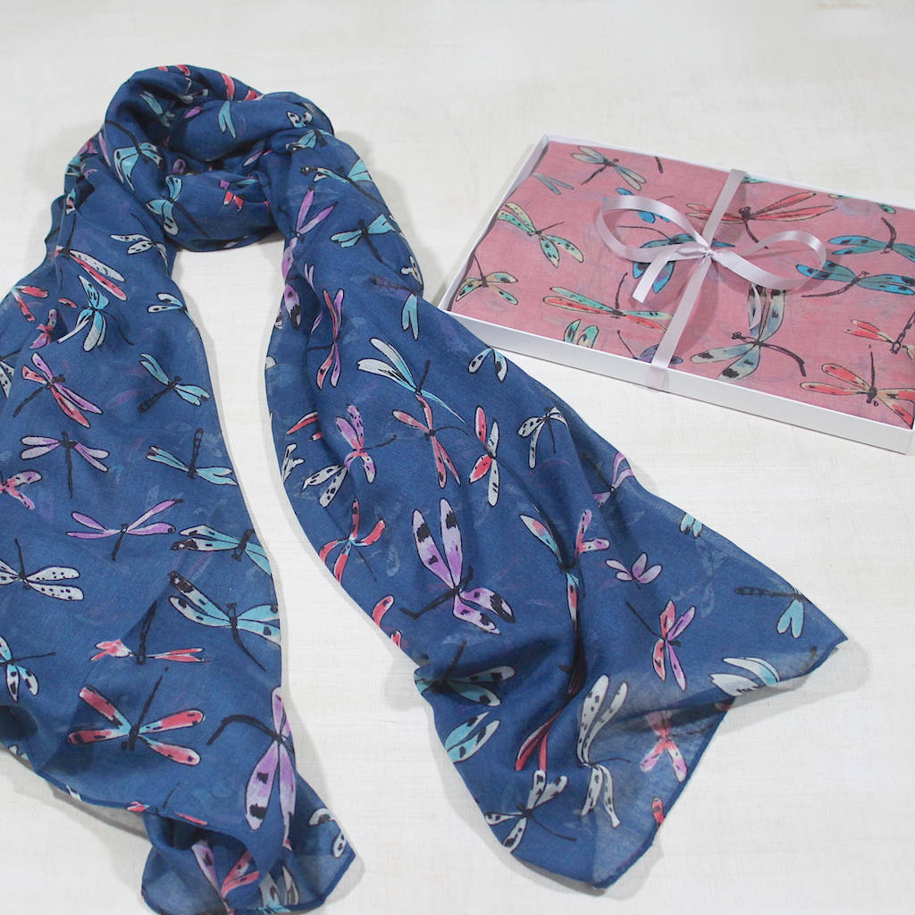 dragonfly sketch scarf by my posh shop | notonthehighstreet.com