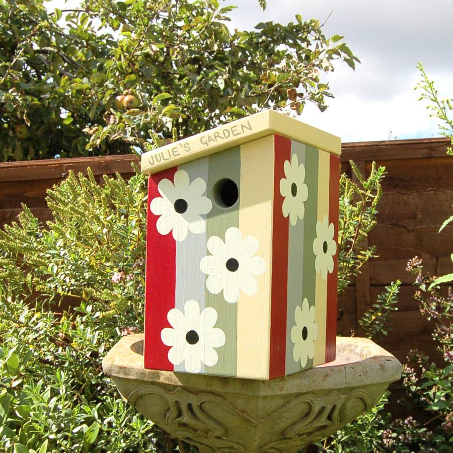 Personalised Flowers Bird Box By Lindleywood | notonthehighstreet.com