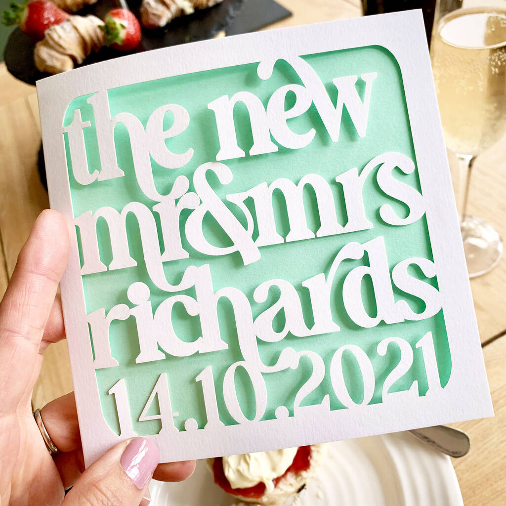 Personalised Wedding Name And Date Card By Whole in the Middle ...