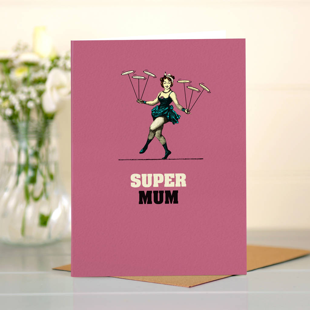 mum 'super mum' card by the typecast gallery | notonthehighstreet.com