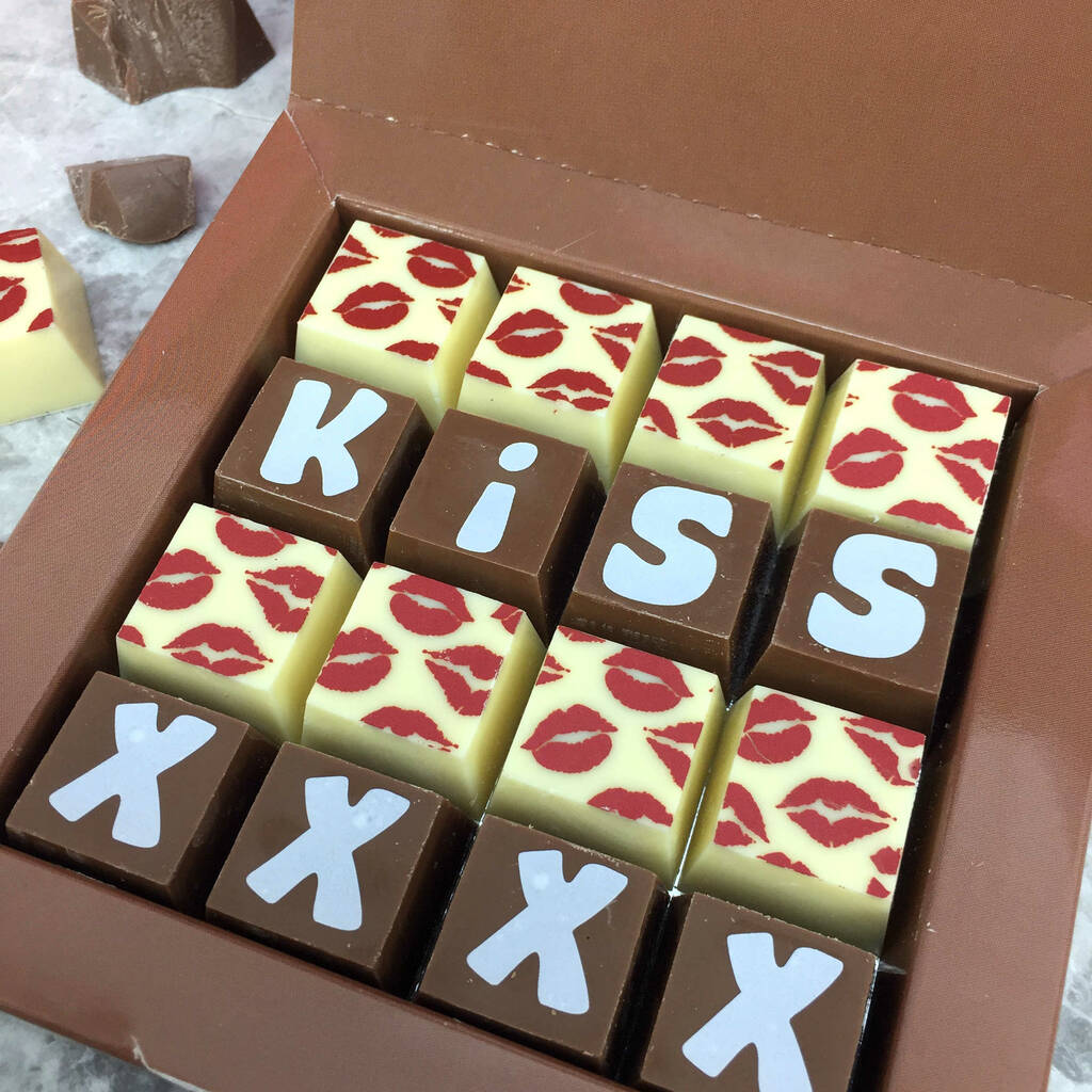 Personalised Message Kisses Chocolates Valentines Gift By Cocoapod ...
