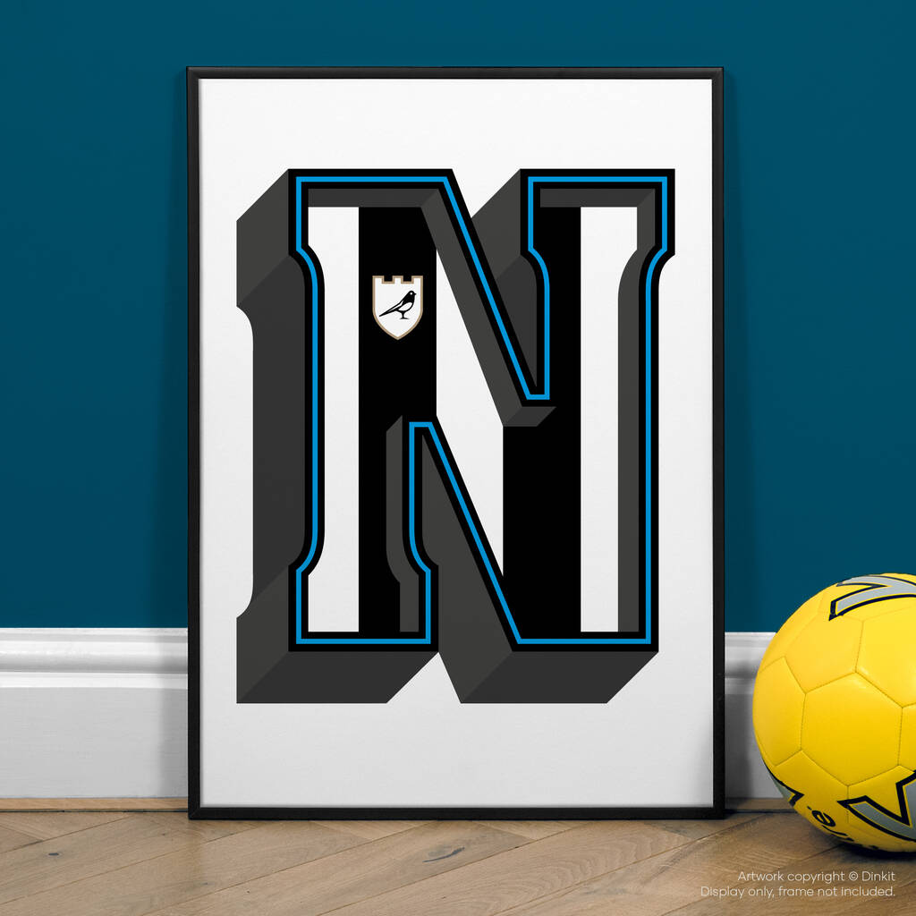 Newcastle United Football Typography Prints And Posters By Dinkit ...