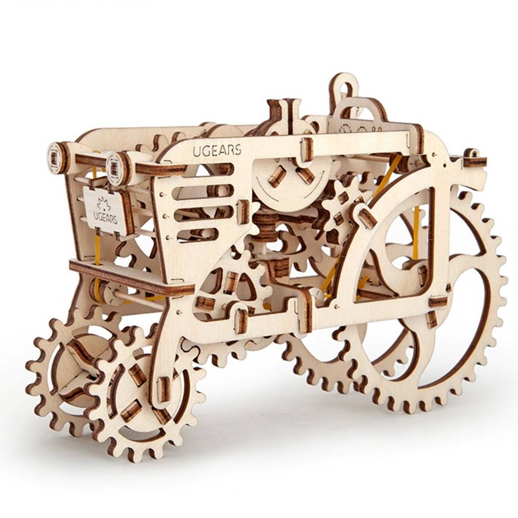 mechanical tractor wooden self assembly kit ugears by friendly gifts ...
