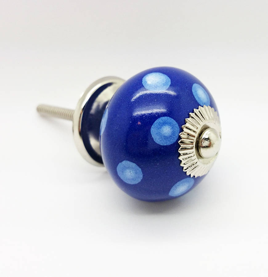 dark blue ceramic door knobs cupboard drawer handles by g decor ...
