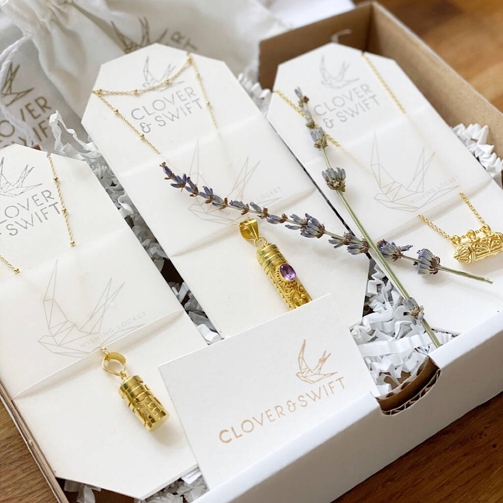 Labradorite Oval Wishing Locket By Clover and Swift