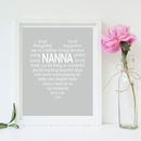 Nan / Nanna / Nannie / Nanny Personalised Heart Print By Tilly Bob And ...