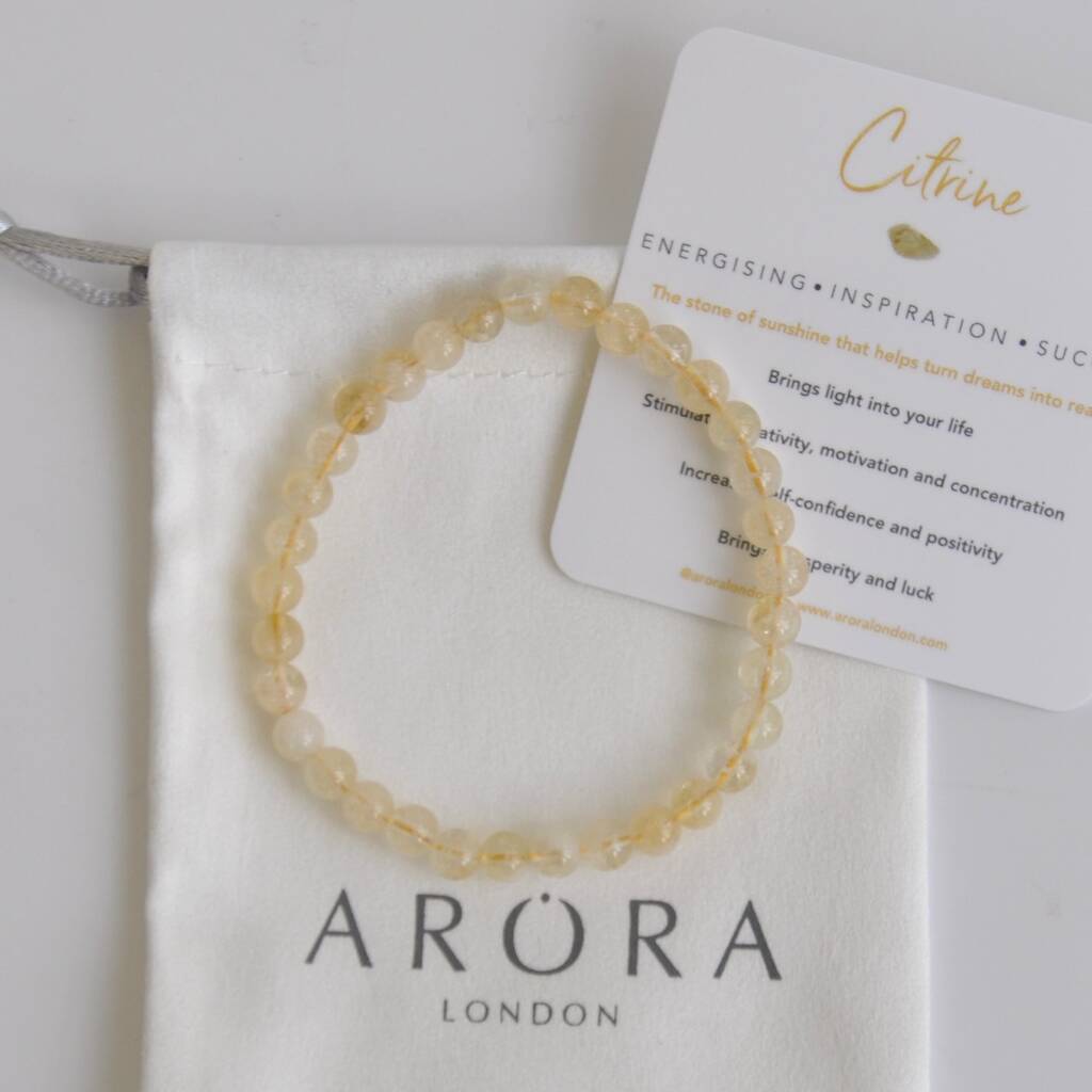 Men's Citrine Bead Bracelet Gift For Him By Arora London