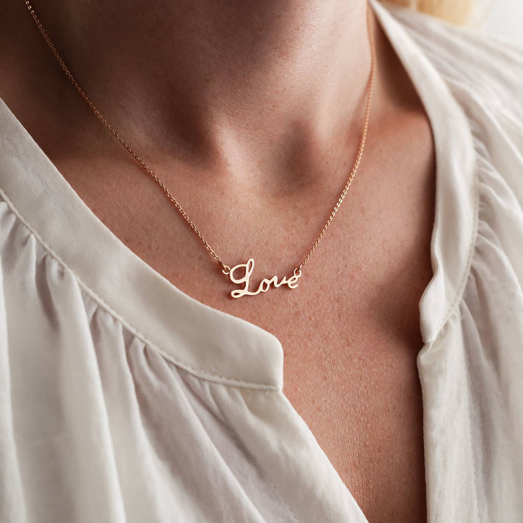 Sterling Silver Love Personalised Necklace By Bloom Boutique ...