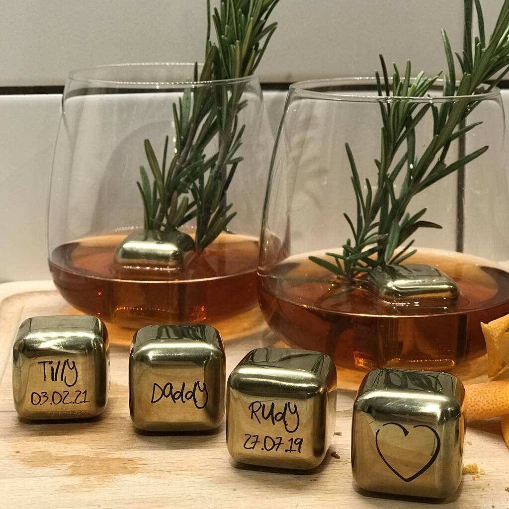 Personalised Gold Steel Ice Cubes By Ginger Rose | notonthehighstreet.com