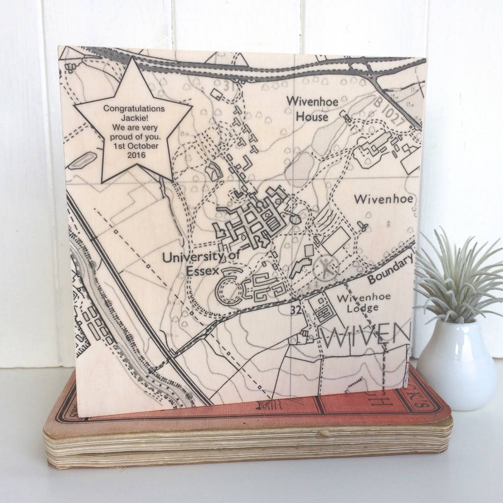 personalised university map graduation print by northern logic ...