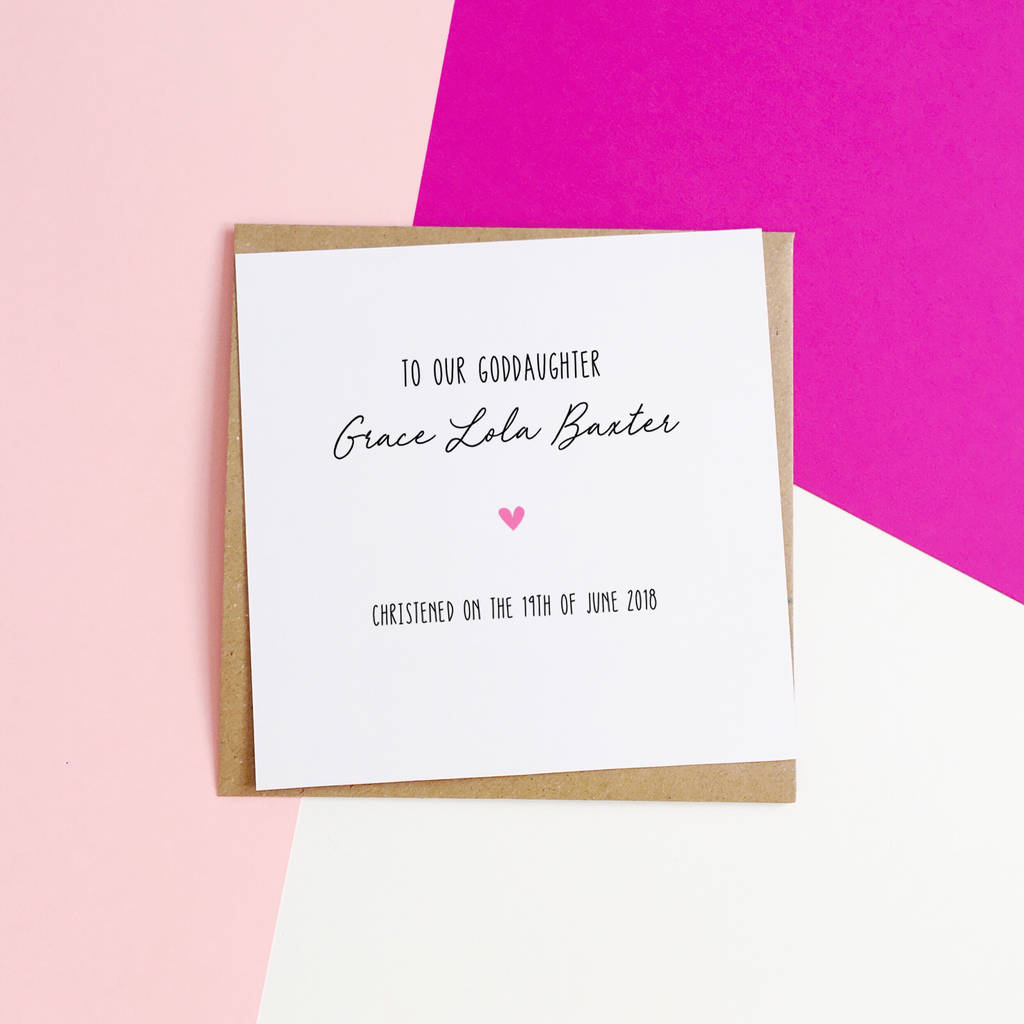 Personalised Christening Card From Godparent By Snappy Crocodile 