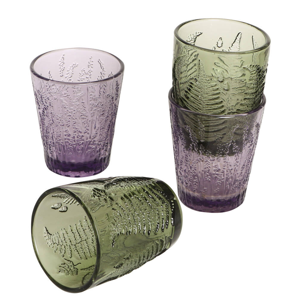 Set Of Four Vintage Embossed Tumblers By Dibor | notonthehighstreet.com