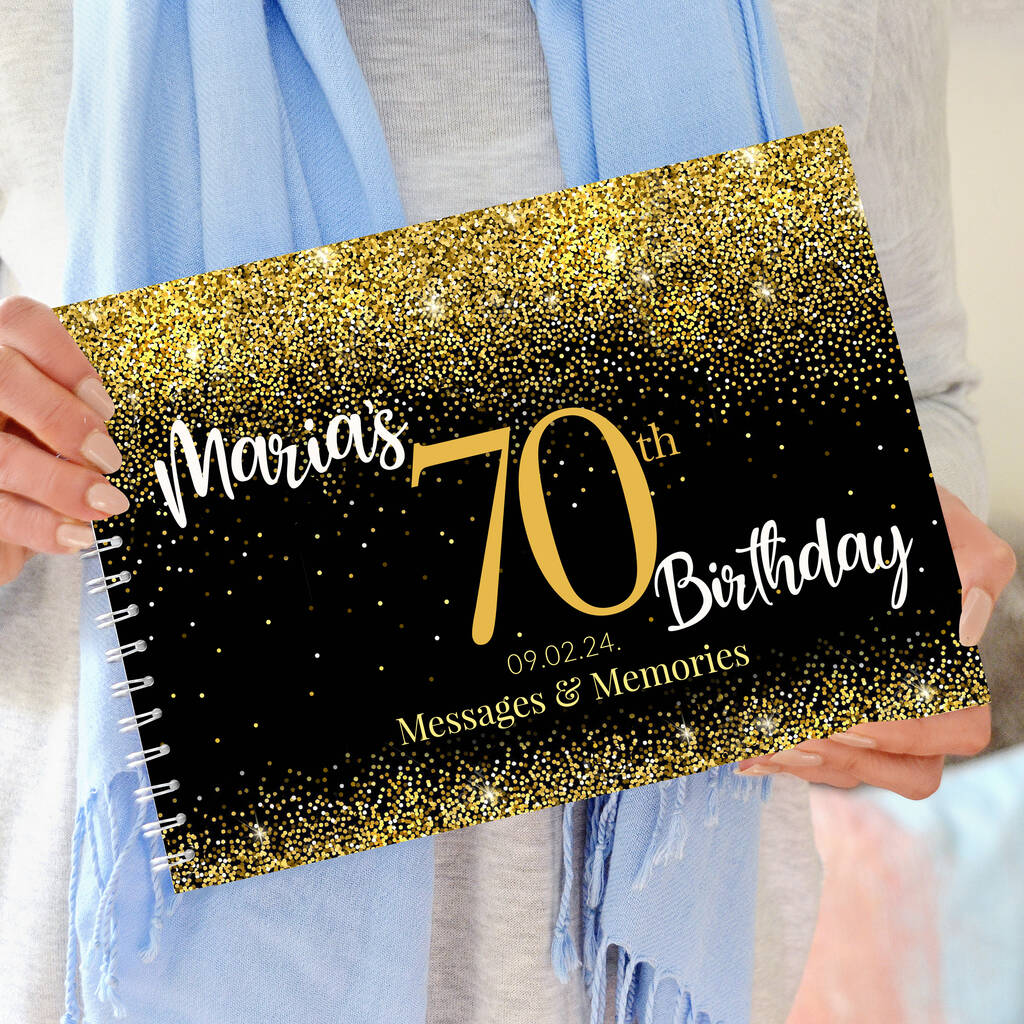 Personalised 70th Birthday Party Guest Book By Amanda Hancocks