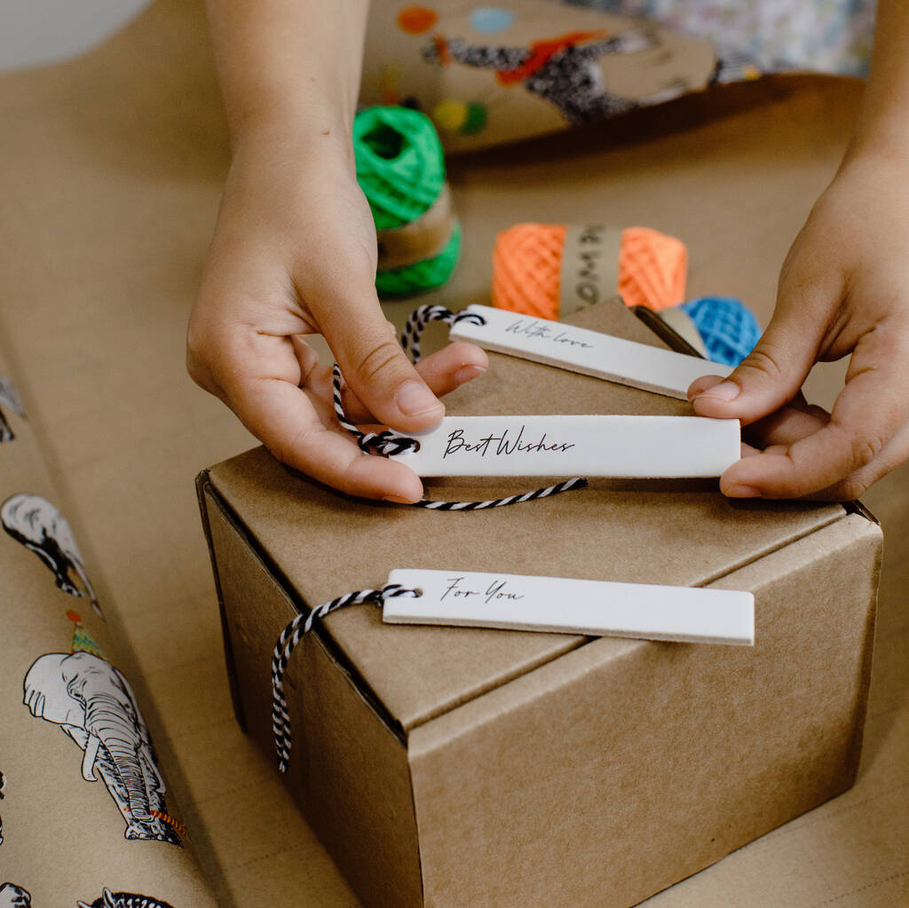 Three Personalised Leather Gift Tags By Holdall & Co ...