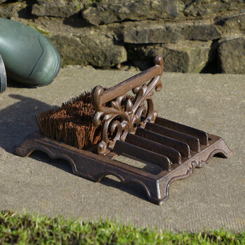 Antique Brown Garden Cast Iron Boot Brush And Scraper By Dibor ...
