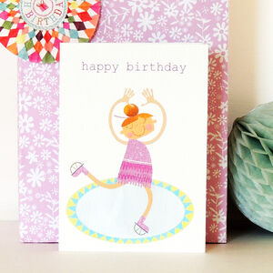 Ice Skater Birthday Card By Kali Stileman Publishing