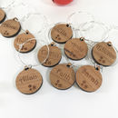five personalised christmas bauble wine glass charms by hickory dickory ...