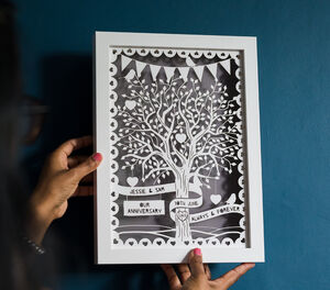 Personalised Love Tree Papercut With Bunting By The Portland Co ...