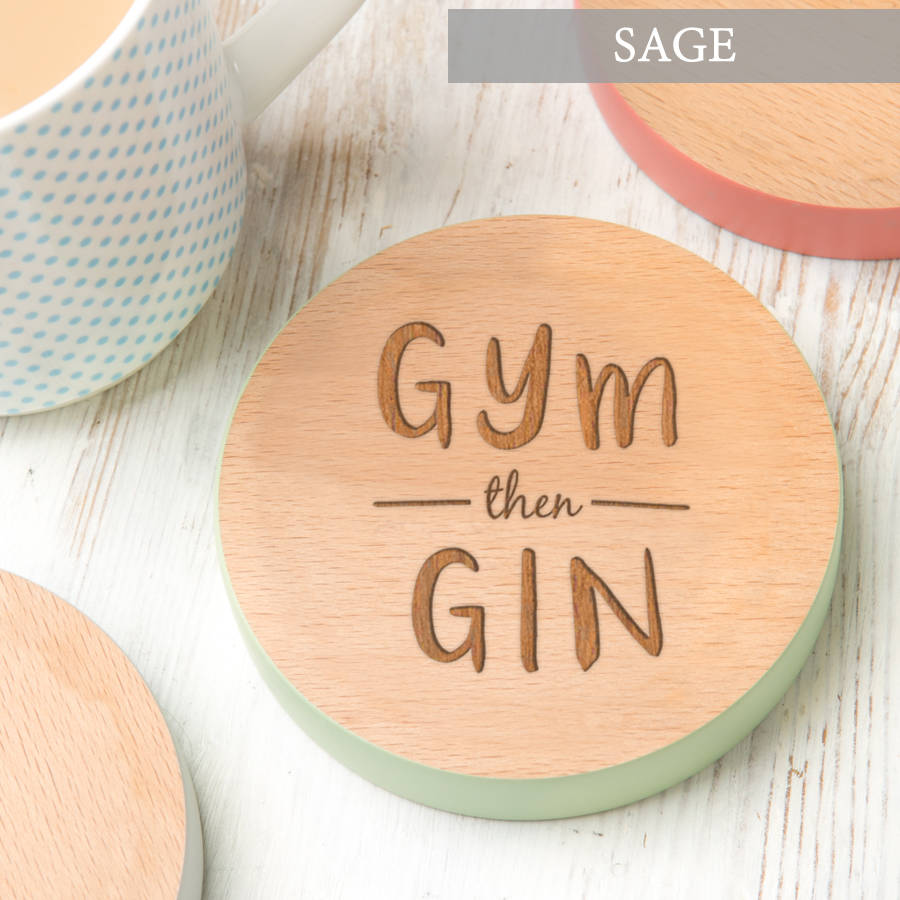 gym then gin personalised drinks coaster by dust and things ...