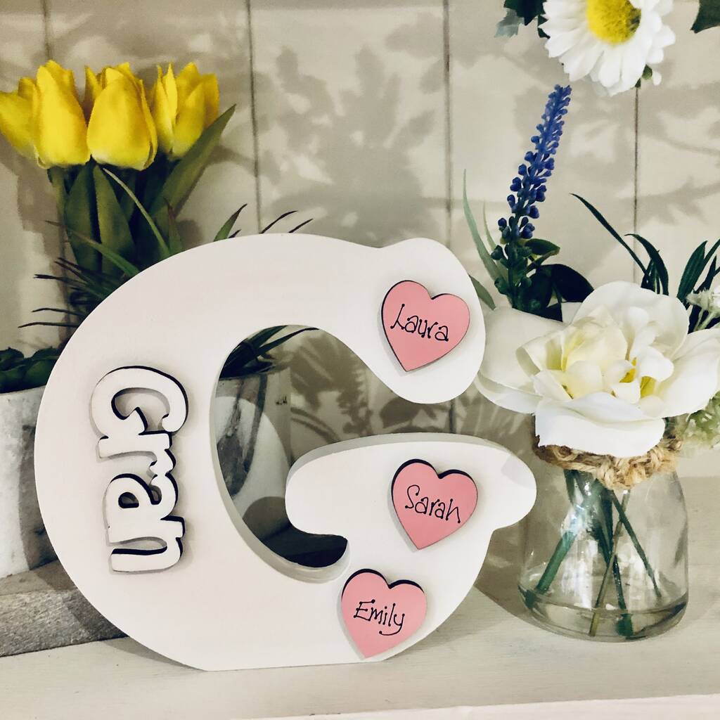 G For Gran Personalised Mother's Day Gift Ivory By Craft Heaven Designs