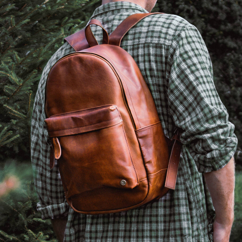 personalised leather classic backpack/rucksack by mahi leather ...