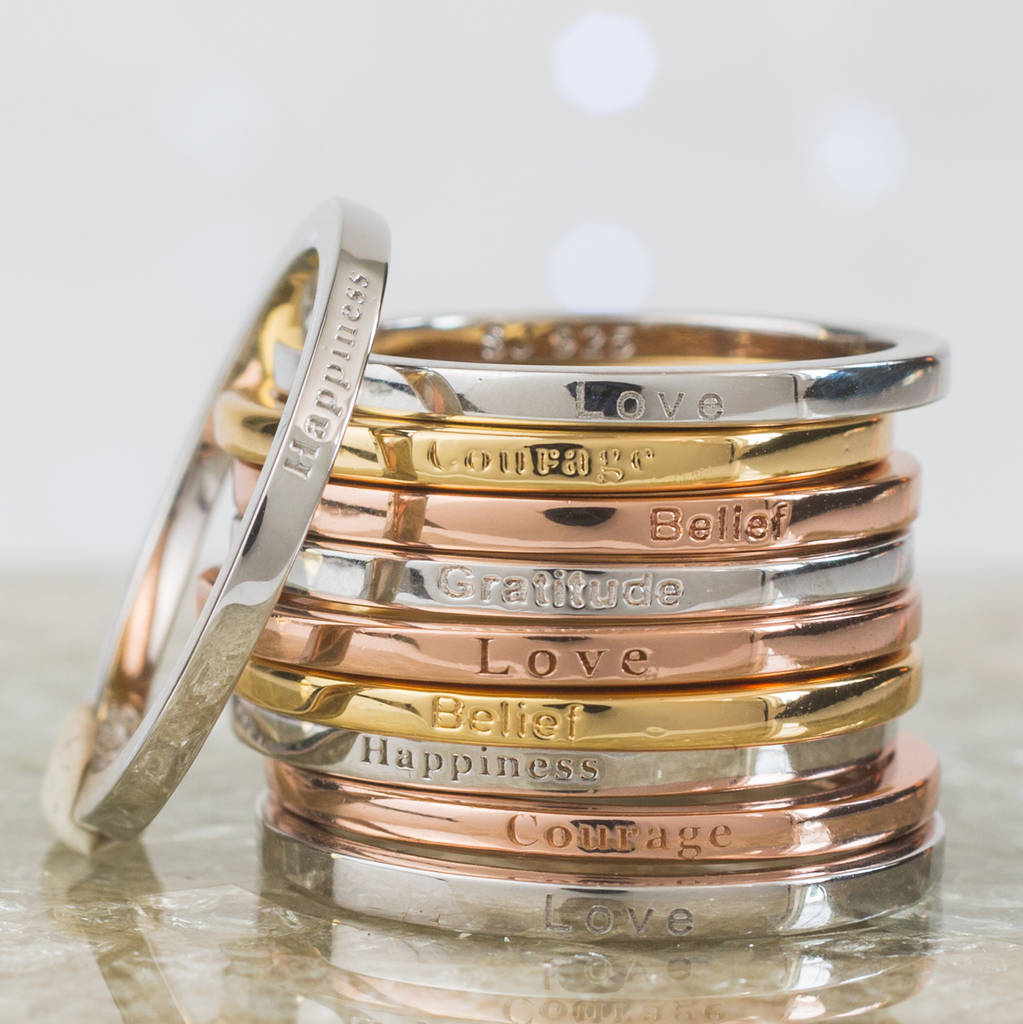 inspiring affirmation stacking rings by synergy jewellery ...