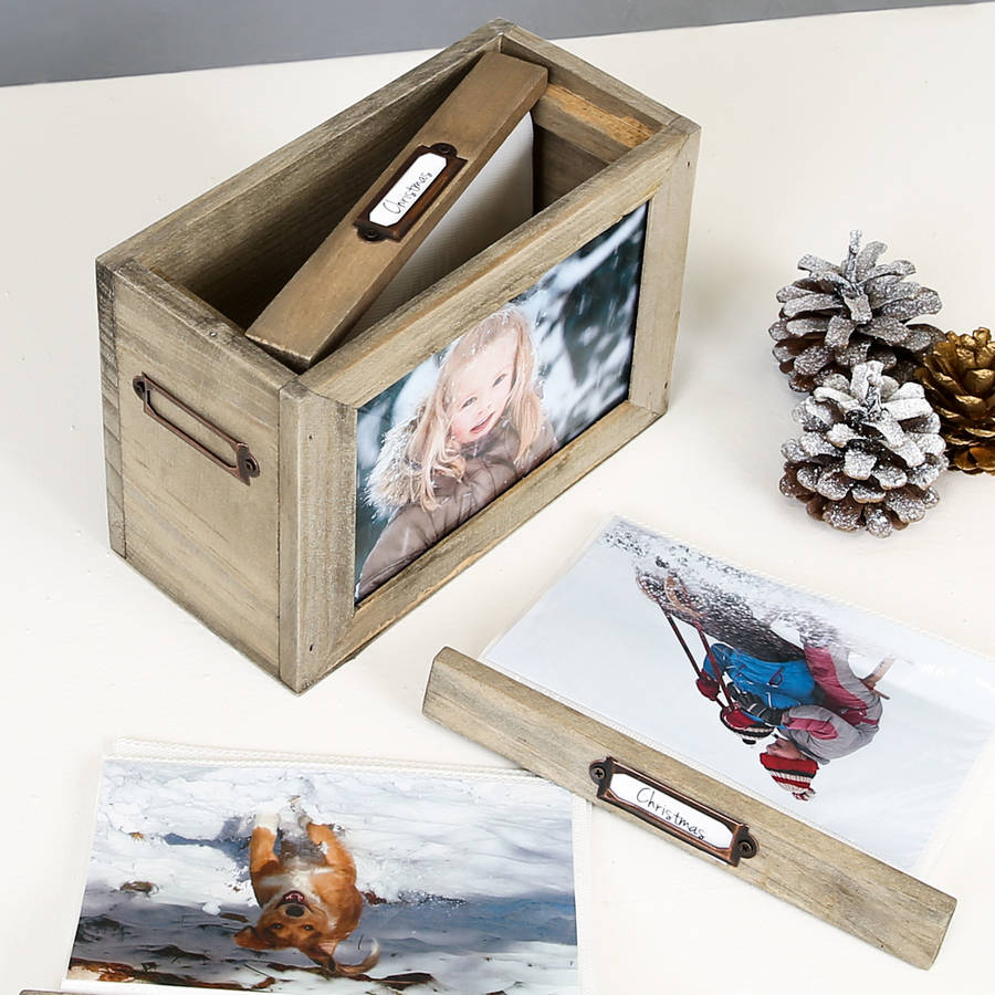 wooden photo storage box by dibor | notonthehighstreet.com