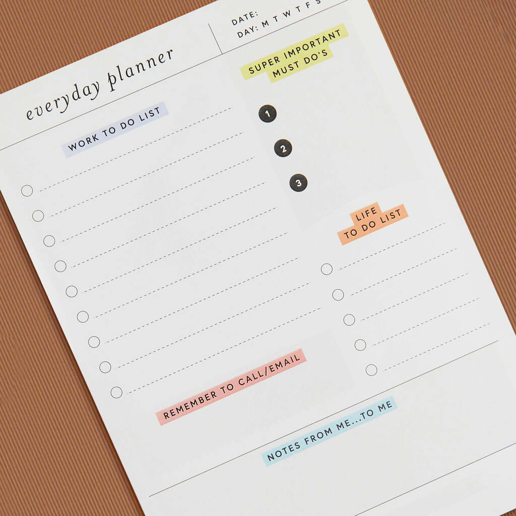 Everyday Planner Notepad By Betterday Studio | notonthehighstreet.com