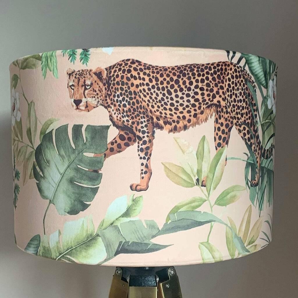 Velvet Leopard Drum Lampshade By The Lampshade Jungle ...