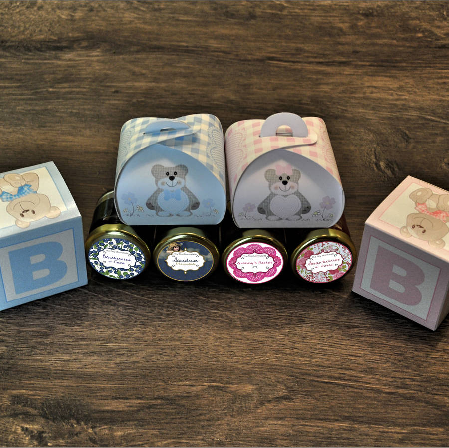 mini jam baptism or baby shower favour by the tiny marmalade ...