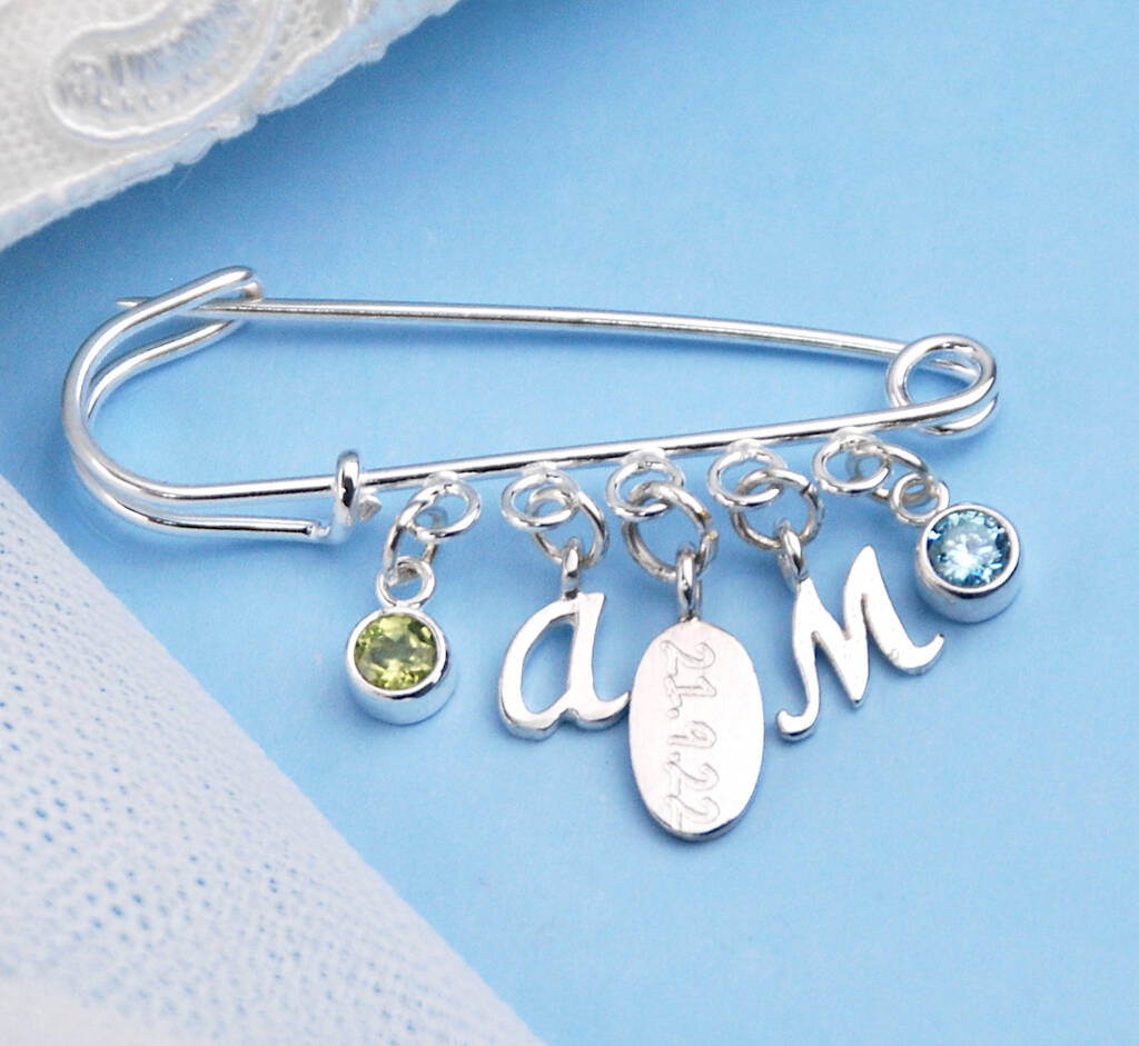 Personalised Sterling Silver Wedding Keepsake Charm Pin By Penelopetom ...