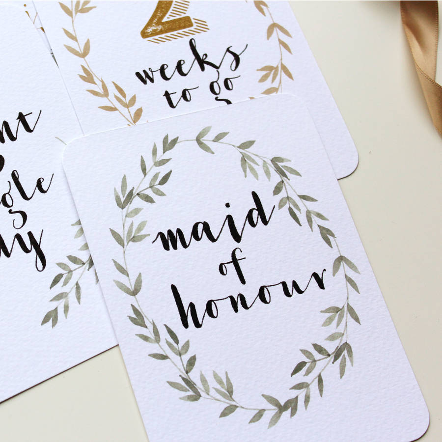Wedding Countdown Cards By Vanilla Retro Stationery