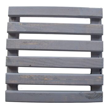 Square Wooden Plant Pot Caddy With Grey Wheels Trolley By Surrey Hills ...