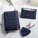 Personalised Navy Leather Travel Set By Koko Blossom ...