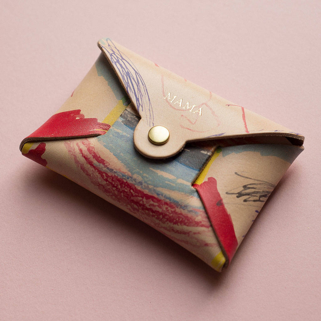 personalised child's drawing leather coin purse by create gift love ...