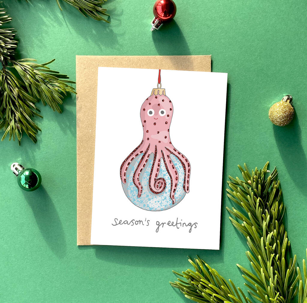 A Christmas Octopus Card By you've got pen on your face