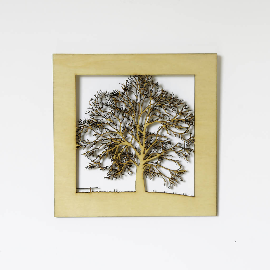 small woodcut tree artwork by for me & for you designs ...