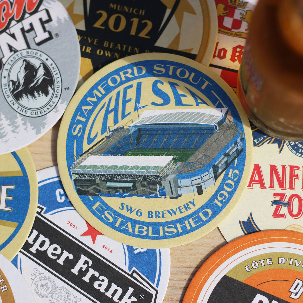 Chelsea Football Beer Mats X9 By Jack's Posters | notonthehighstreet.com