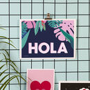 'hola' Tropical Art Print By Doodlemoo | notonthehighstreet.com