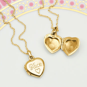 Petite Personalised 18ct Gold Girl's Locket By Hurleyburley Junior ...
