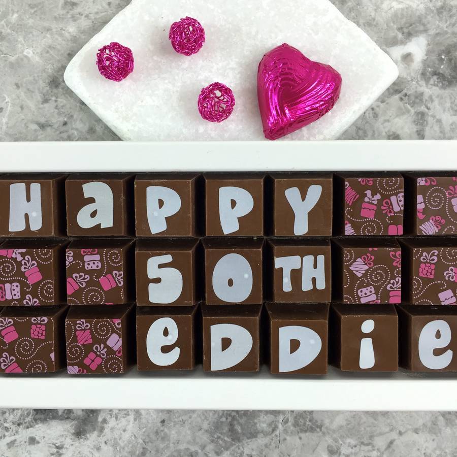 personalised 50th birthday chocolate box by chocolate by cocoapod ...