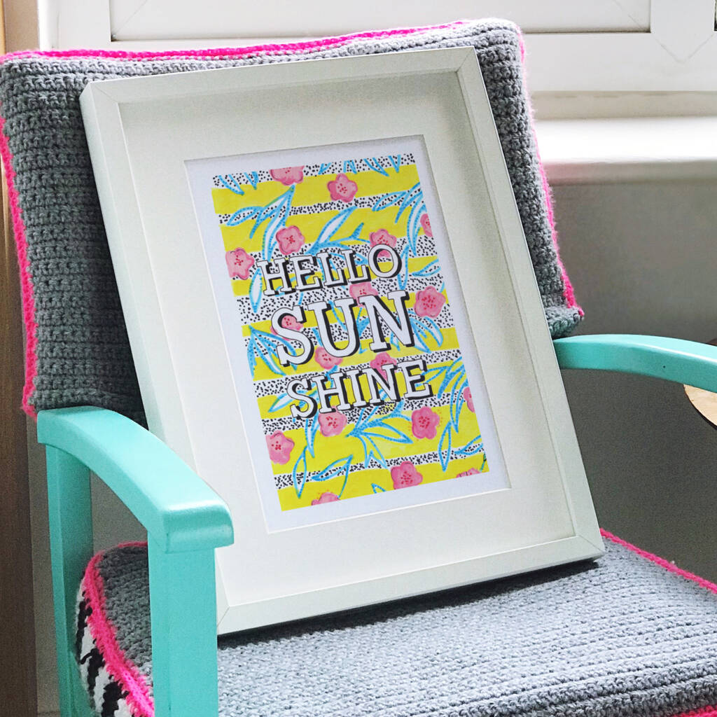 'hello Sunshine' Illustrated Typography Print By Gem Pang Illustration ...