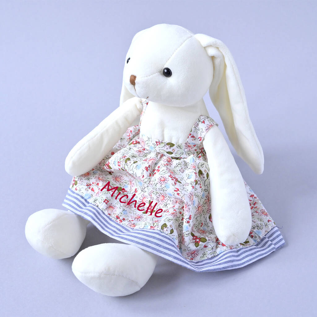 Personalised Bunny With A Dress Soft Toy By KEEDD